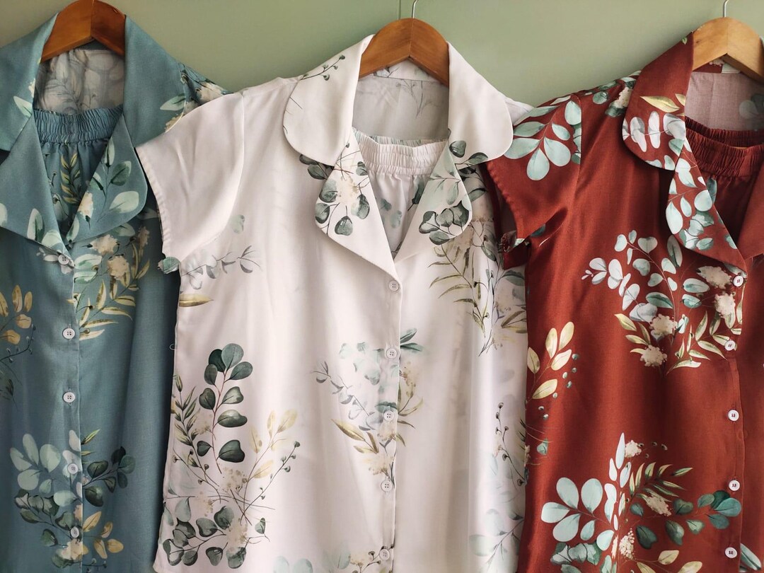 Boho Botanical Pjs - Hand-drawn Watercolor Eucalyptus Leaves Pattern ...