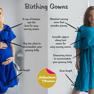 Bright Solid Birthing Gowns - Labor Gowns, Delivery Gowns, Hospital ...