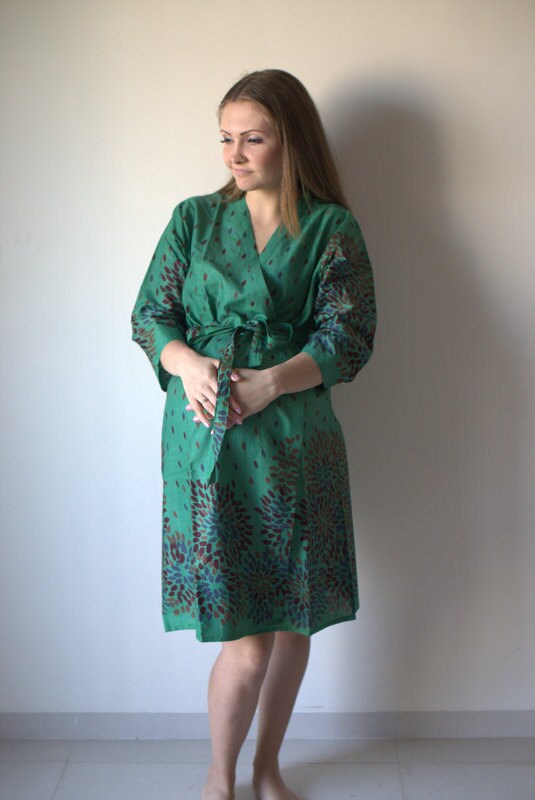 Green Abstract Floral Maternity Robe Hospital Gown Delivery - Etsy