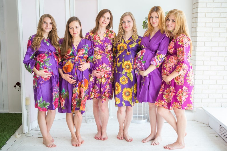 Moms in Purple Maternity Robe Delivery Robe Labor Gown - Etsy