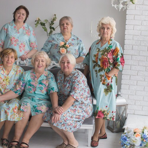 Button-front Collared Housecoat for Elderly People Vintage - Etsy