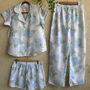 New Hydrangea Pjs - Notched Collar Style Pj Sets in Blooming Hydrangeas ...