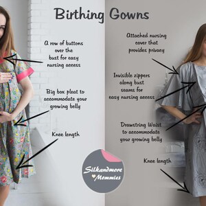 Gray Birthing Gowns - Labor Gowns, Delivery Gowns, Hospital Gowns ...