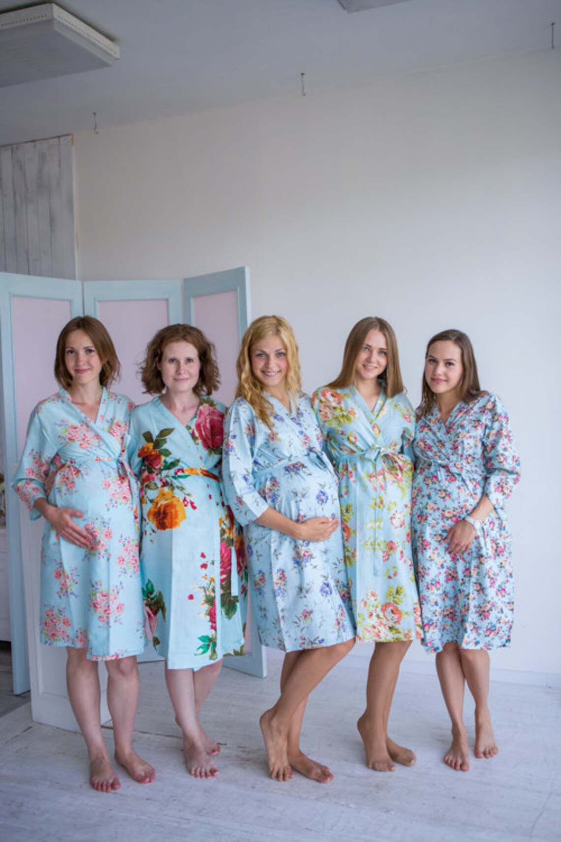 Moms in Light Blue Maternity Robe Delivery Robe Labor Gown - Etsy