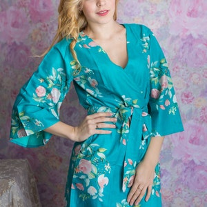 Premium Turquoise Bridesmaids Robes Dreamy Angel Song - Etsy
