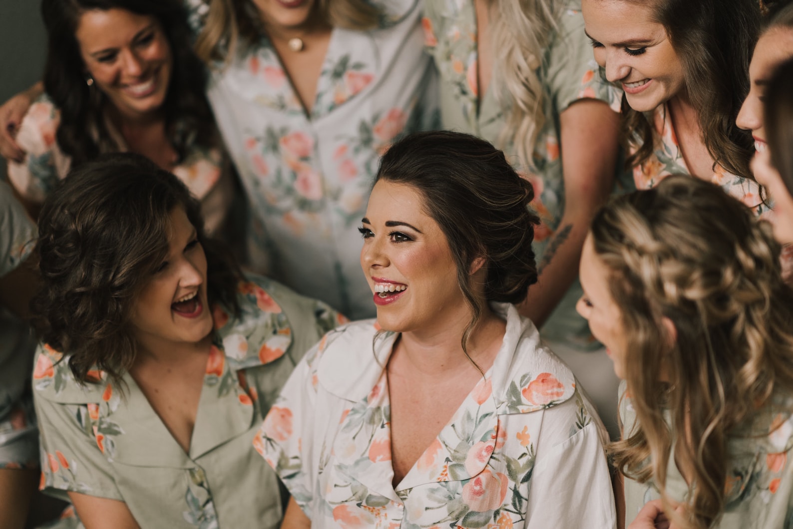 Pjs in Your Wedding Colors Blush and Grayed Jade - Etsy