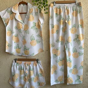 New Hydrangea Pjs - Notched Collar Style Pj Sets in Blooming Hydrangeas ...