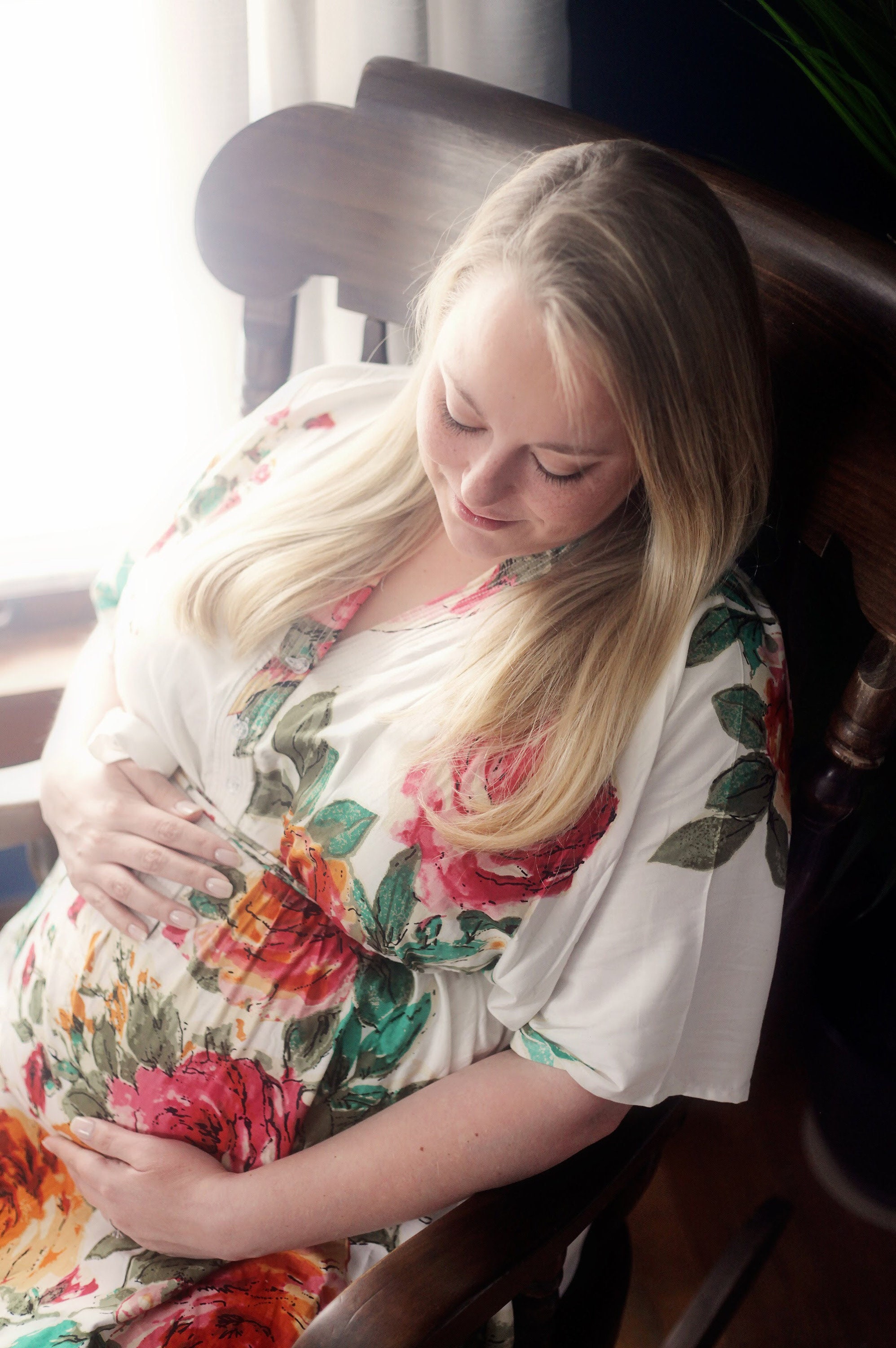 White Natural Birth Front Buttoned Hospital Gown | Delivery Kaftan ...