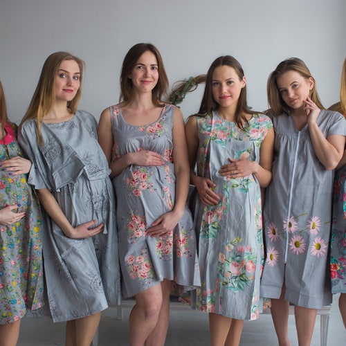 Gray Birthing Gowns Labor Gowns Delivery Gowns Hospital - Etsy