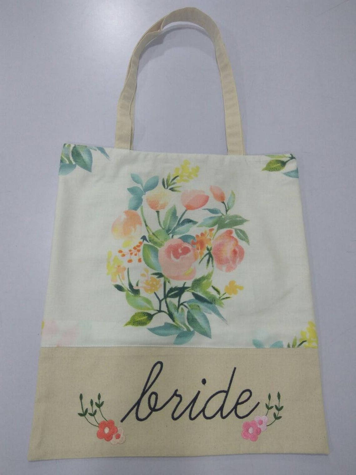 Floral Tote Bags Bridesmaids Tote Bags Bridesmaids Gifts - Etsy