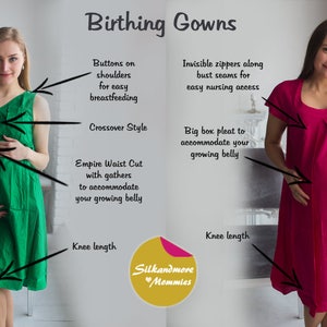 Bright Solid Birthing Gowns - Labor Gowns, Delivery Gowns, Hospital ...