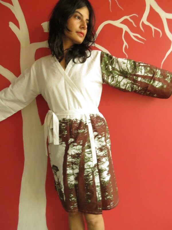 The Tree of Life White Crossover Knee Length Robe..getting | Etsy