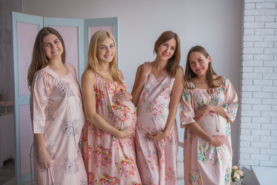 Stork Dreams Blush - Maternity Nightgown, Maternity Nightie, Maternity ...