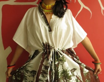 The Tree of Life Teal Short Kaftan Dress Best Gift for | Etsy