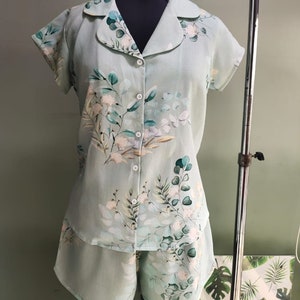 Greenery Inspired Pjs - Notched Collar Pj Sets in Boho Botanical ...