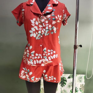 Greenery Inspired Pjs - Notched Collar Pj Sets in Boho Botanical ...