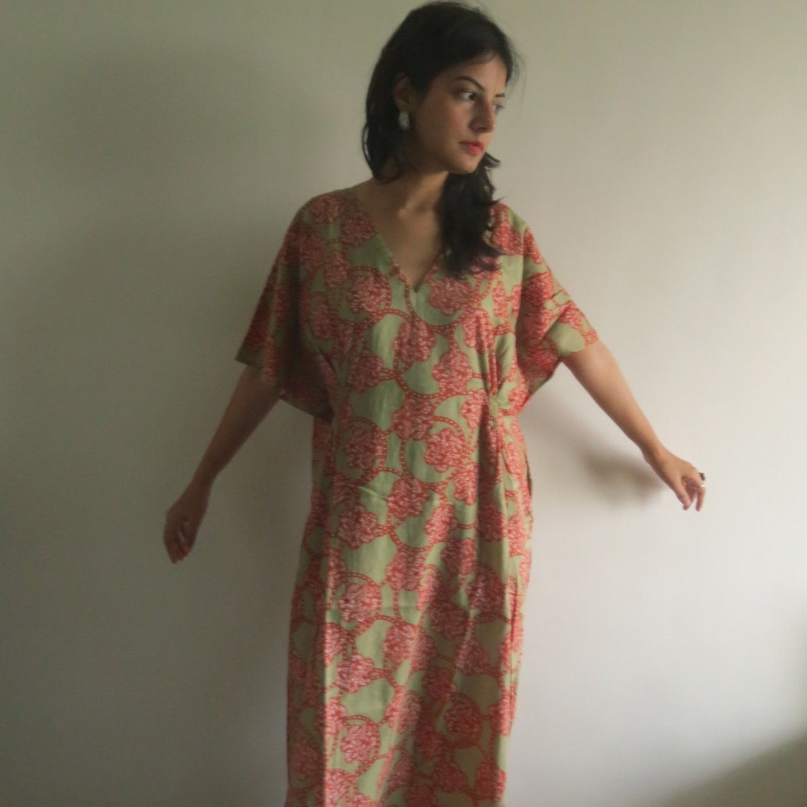 Drawstring Free Spiral Kaftan Dress Summer Dress Long Maxi | Etsy