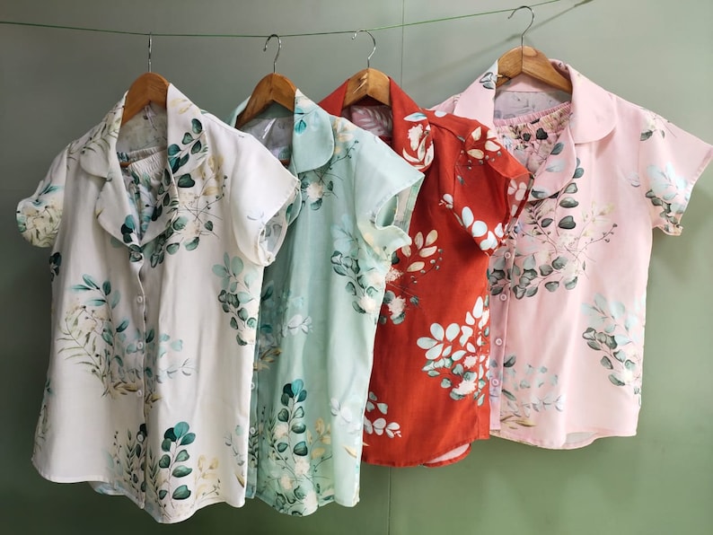 Greenery Inspired Pjs - Notched Collar Pj Sets in Boho Botanical ...