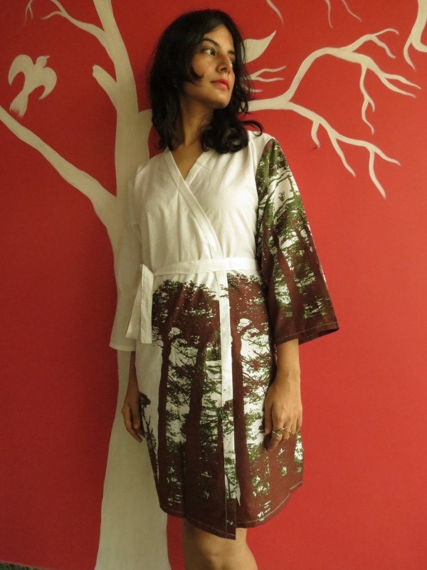 The Tree of Life White Crossover Knee Length Robe..getting - Etsy UK