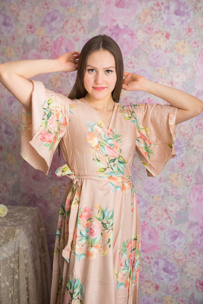 Dusty Rose Dress Robes in Dreamy Angel Song Pattern in Premium - Etsy