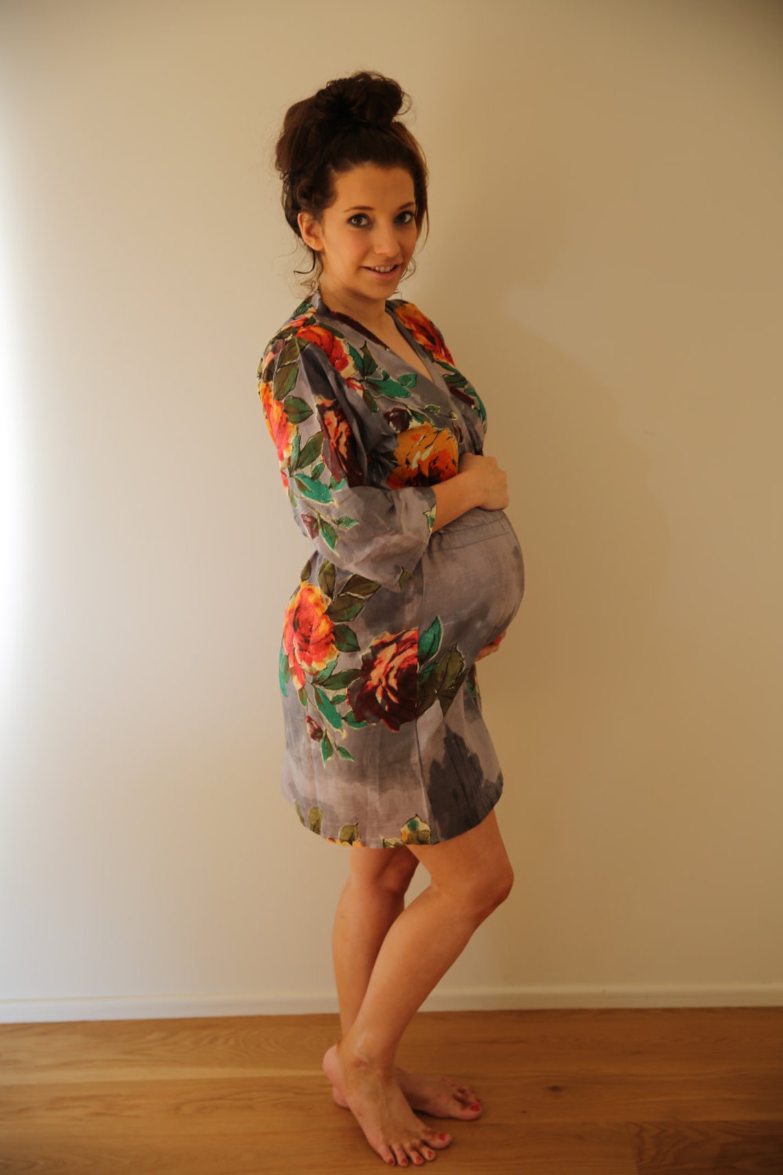 New string Robe Gray Knee Length Maternity Hospital Gown - Etsy
