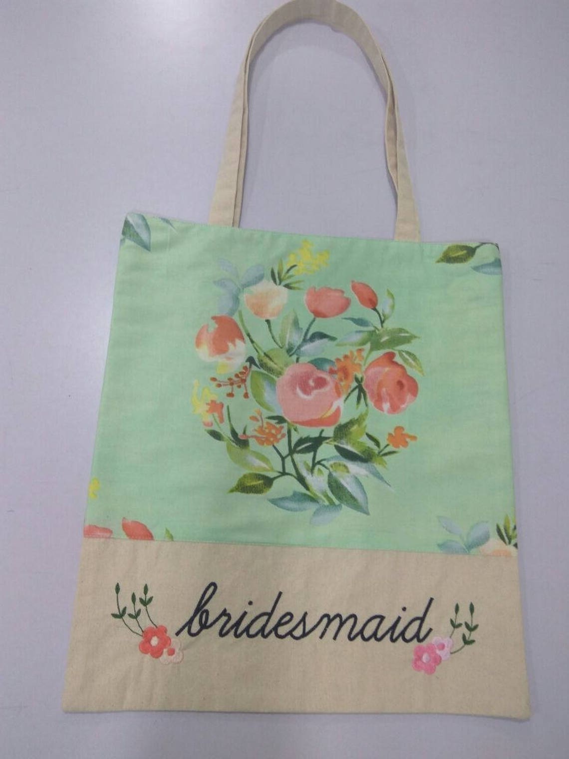 Floral Tote Bags Bridesmaids Tote Bags Bridesmaids Gifts - Etsy