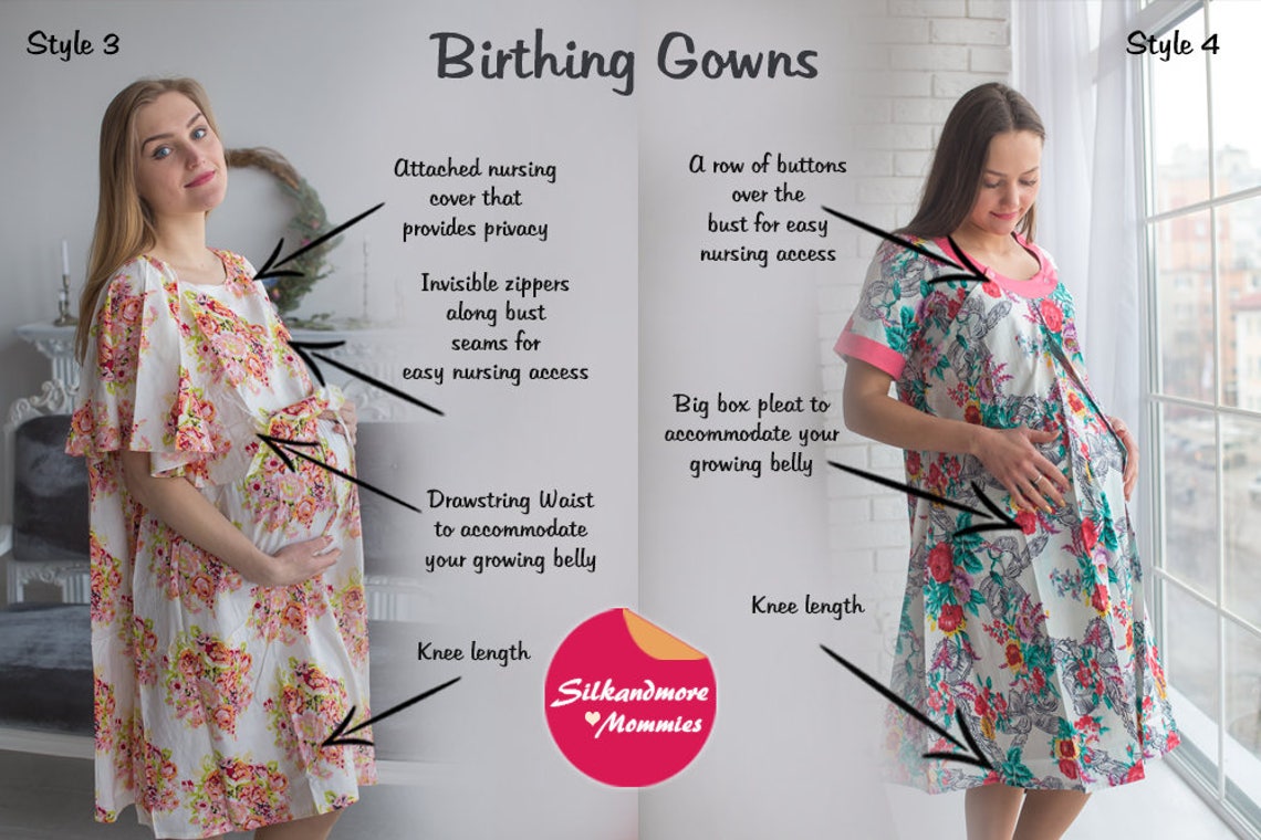 White Birthing Gowns - Labor Gowns, Delivery Gowns, Hospital Gowns ...