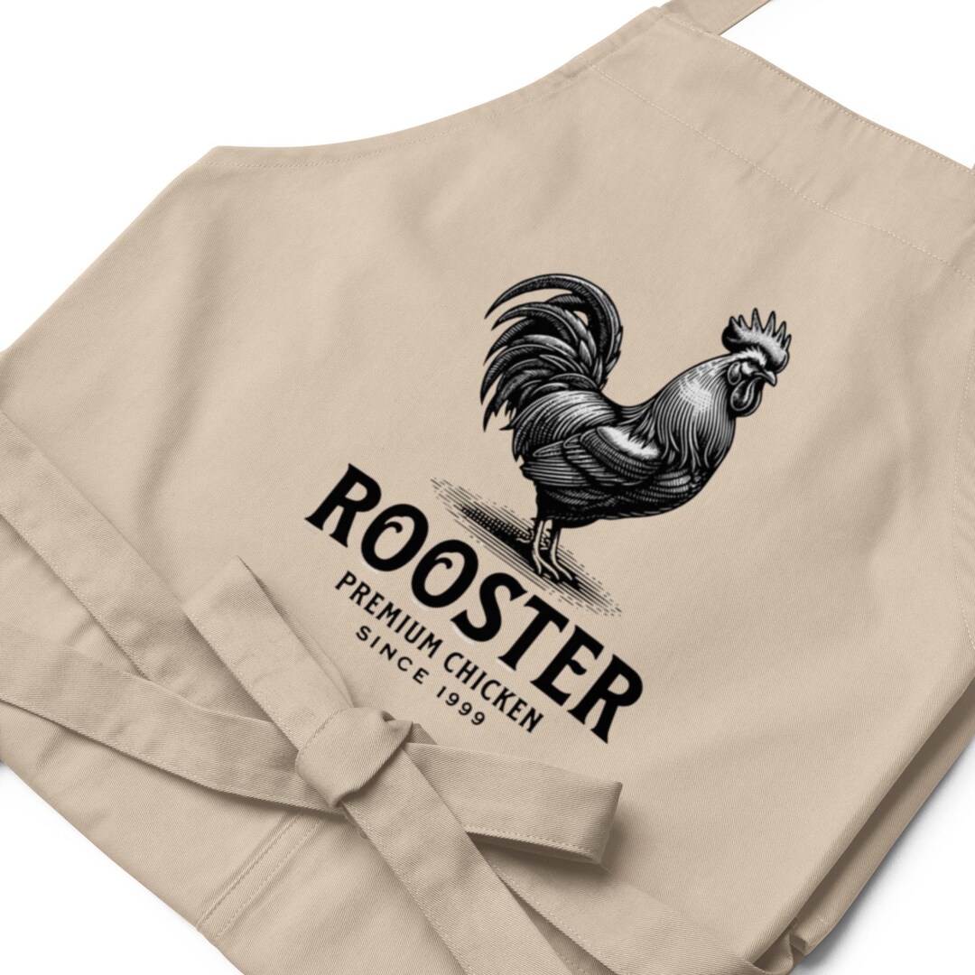 Rustic Rooster Apron, Organic Cotton Farmhouse Kitchen - Etsy