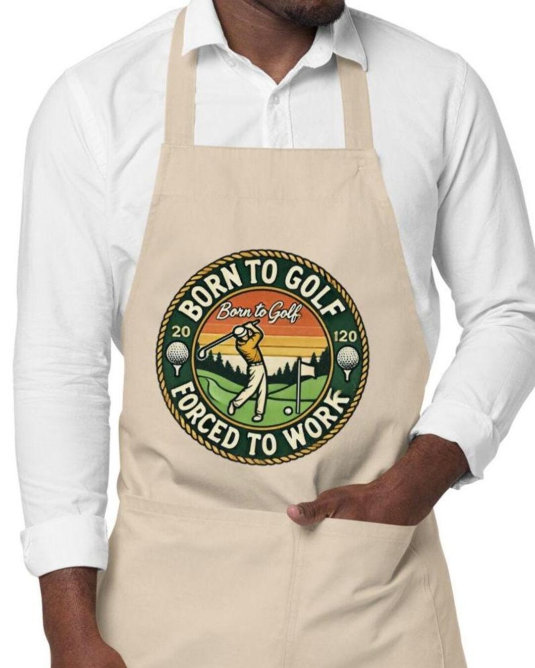 Born to Golf Forced to Work Funny Golf Apron for Golfers Who Love Humor ...