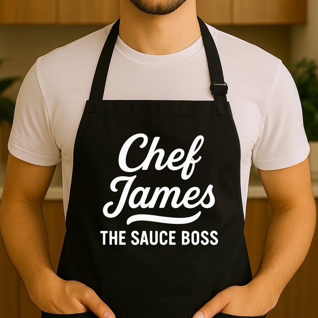 Personalized Sauce Chef Apron With Name, Custom Cooking Apron for Home ...