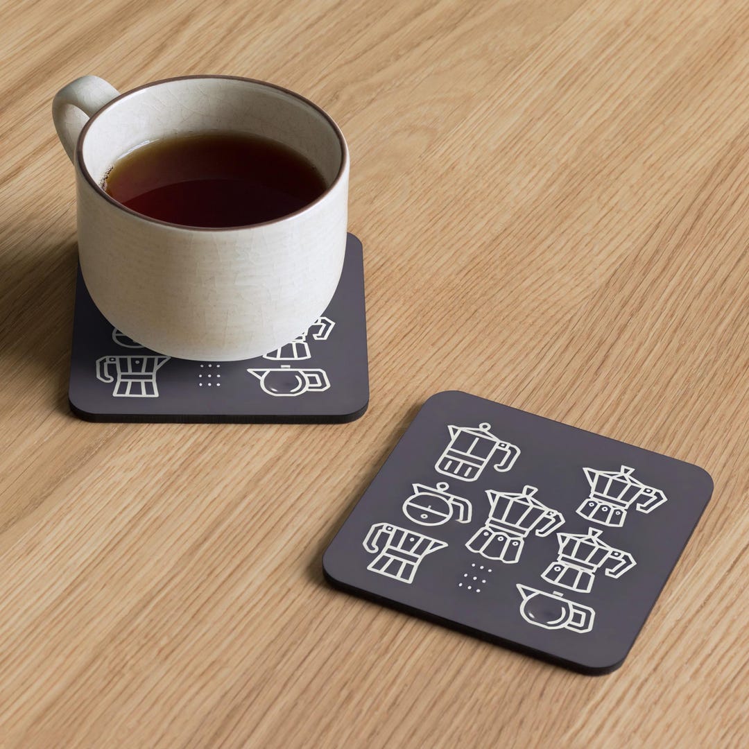 Coffee Maker Coaster, Moka Pot Design Coasters, Unique Coffee Lover ...