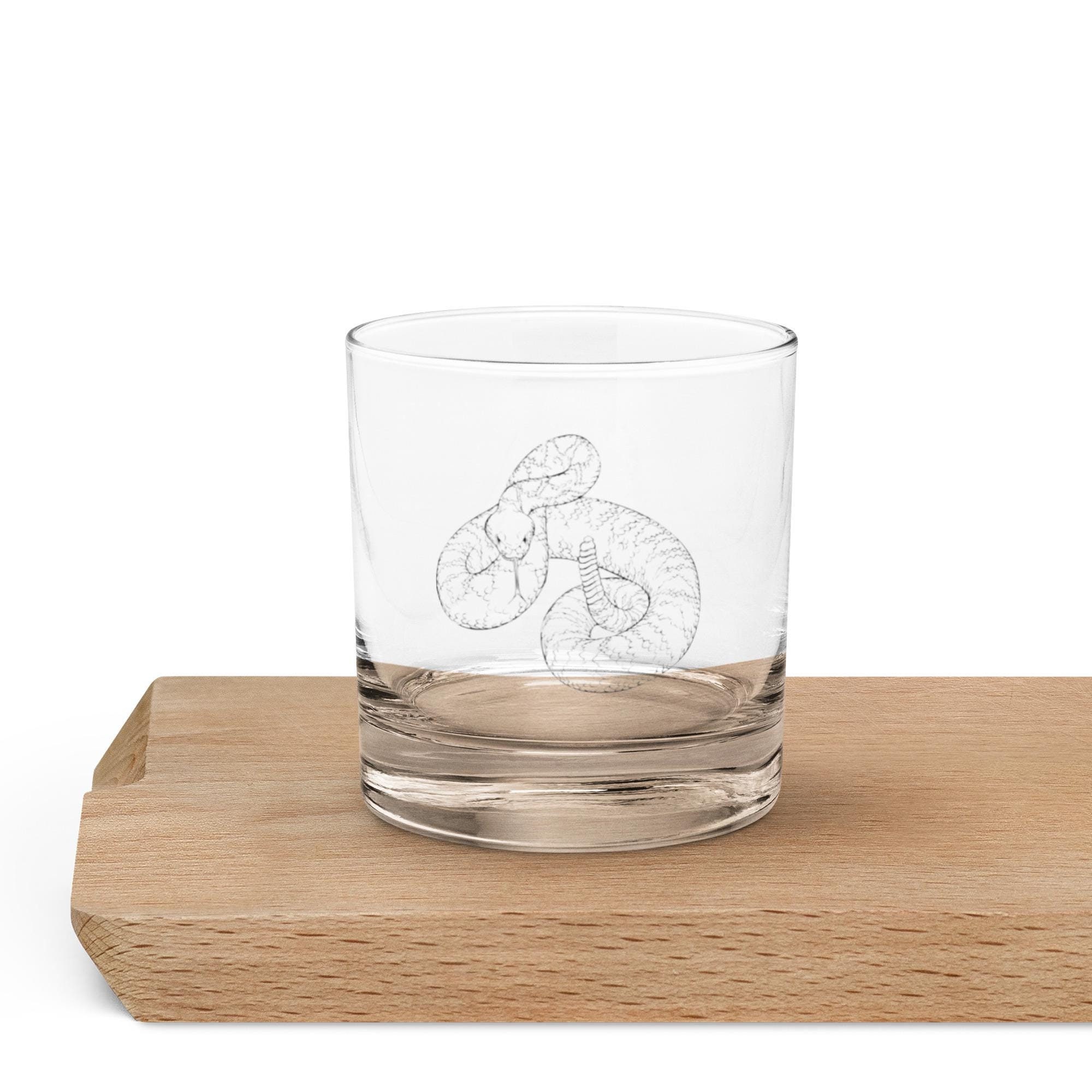 Rattlesnake Whiskey Glass, Unique Snake Design Glassware, Wild Animal ...