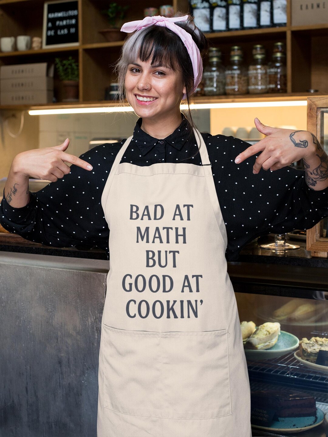 Funny Chef Apron: Bad at Math, Good at Cookin' - Organic Cotton - Etsy