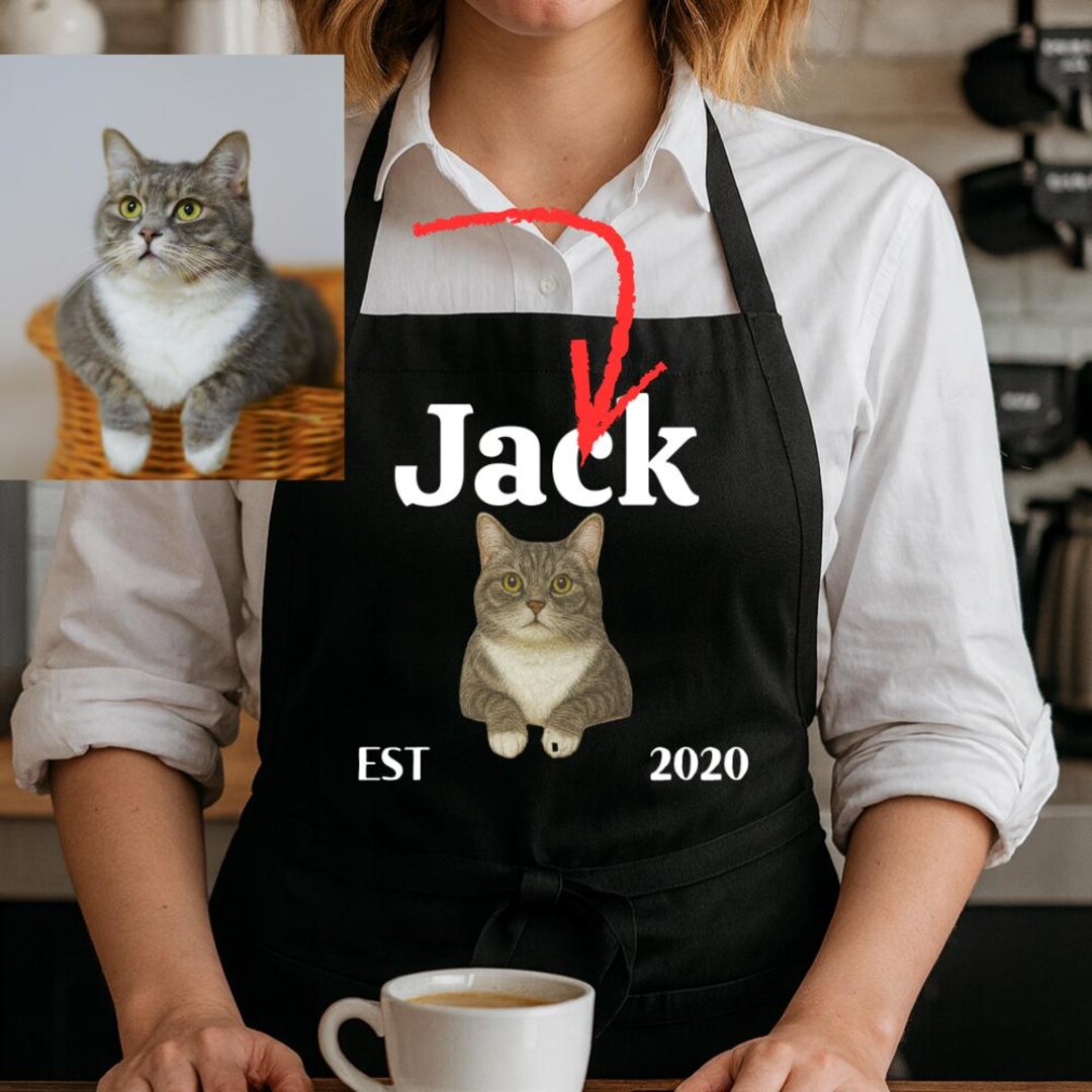 Custom Pet Apron Personalized Pet Photo Apron Dog Cat Apron Gift for ...