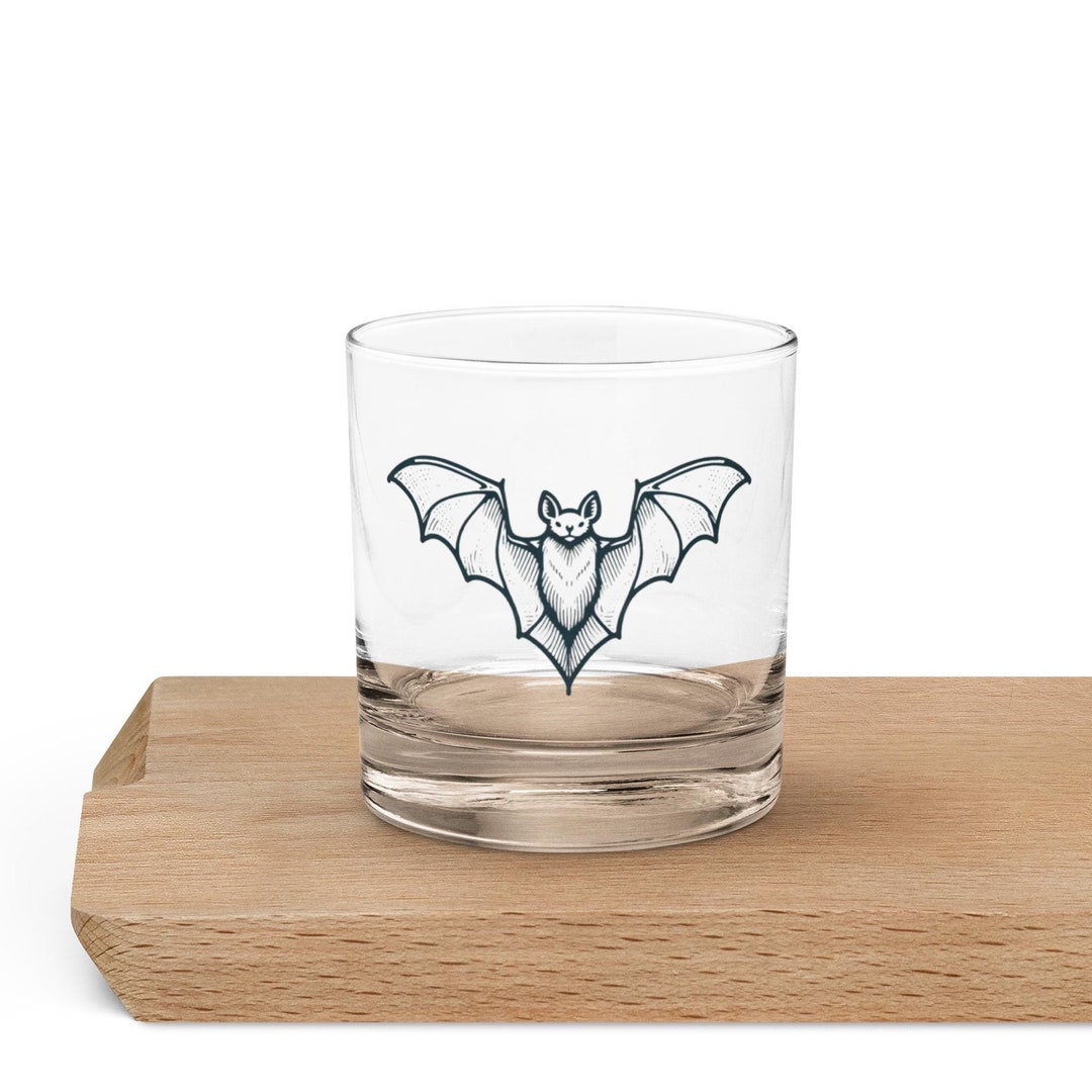 Gothic Bat Whiskey Glass – Spooky Halloween Barware Gift - Etsy