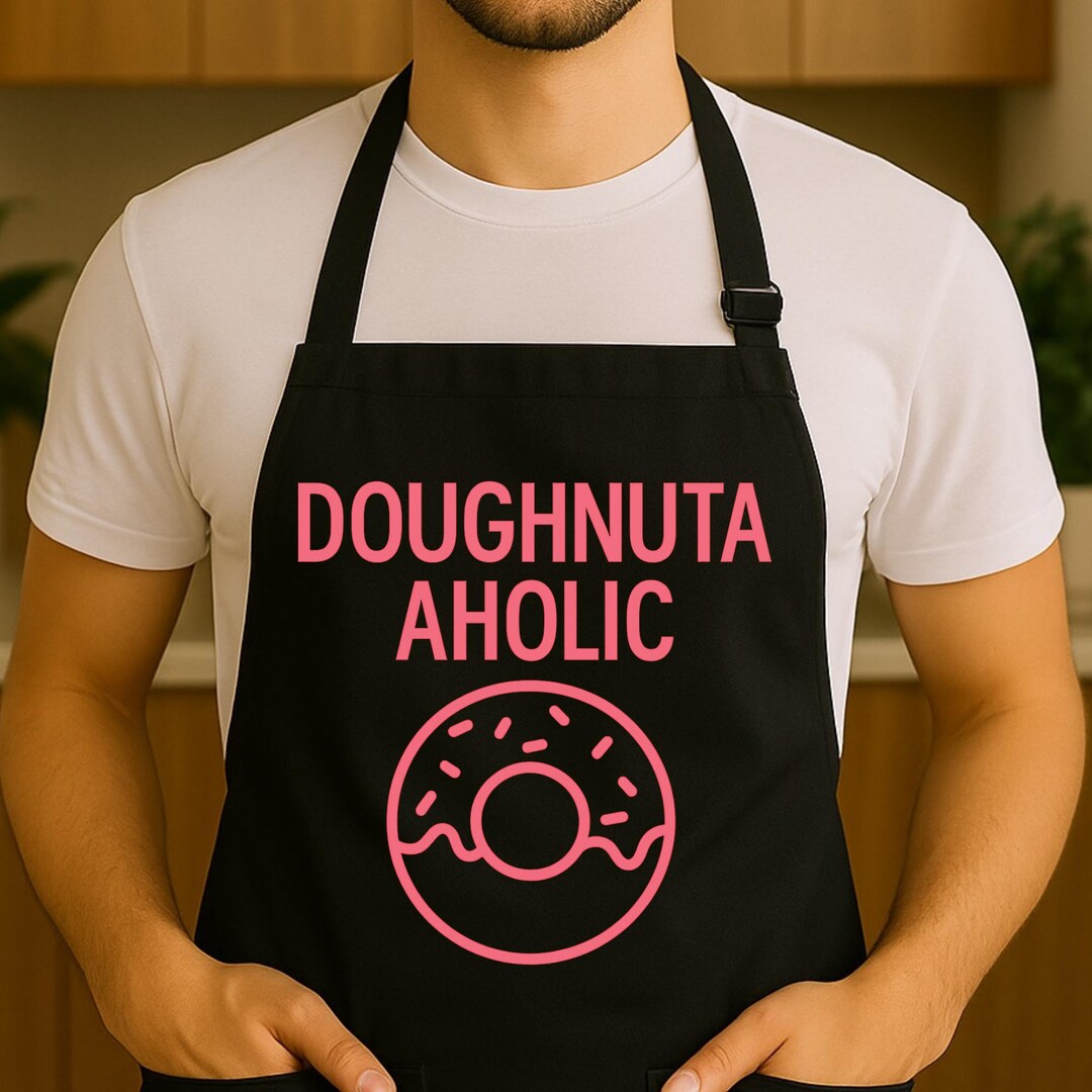 Funny Doughnut Addict Apron - Cute Baking Kitchen Cooking Gift, Chef ...