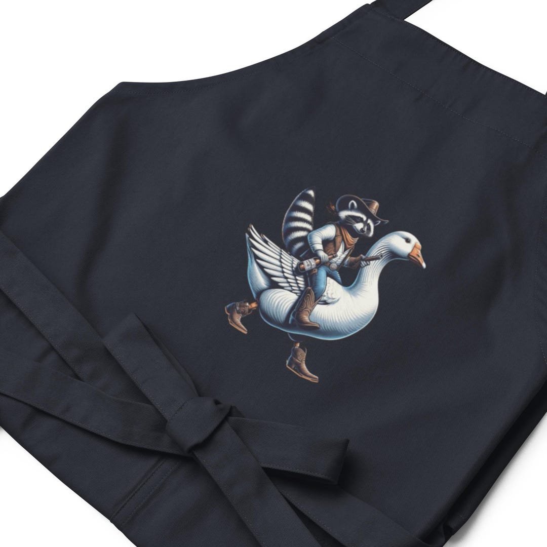 Cowboy Raccoon and Goose Apron, Funny Kitchen Apron for Cooking ...