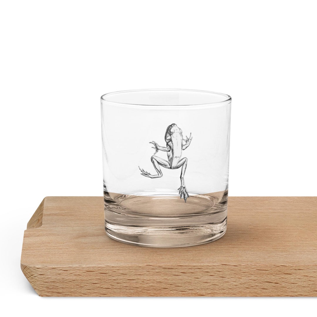 Frog Etched Whiskey Glass - Unique Nature Lover Gift, Frog Enthusiast ...