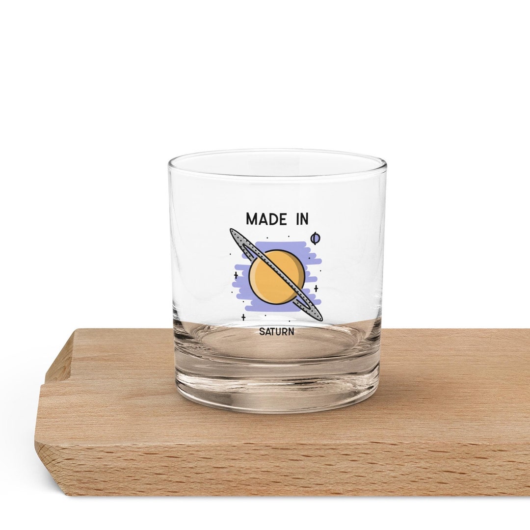 Saturn Whiskey Glass - Made in Saturn Rocks Glass for Space Lovers ...