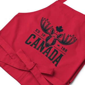 Organic Cotton Moose Apron, Vintage Canada Maple Leaf Design - Etsy