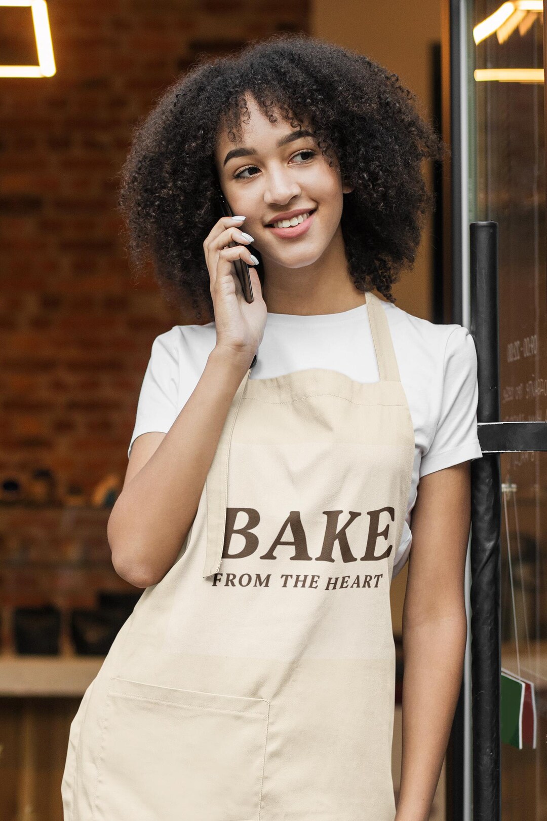 Bold Bake Apron, Heart Baking Apron, Kitchen Cooking Apron With Baking ...