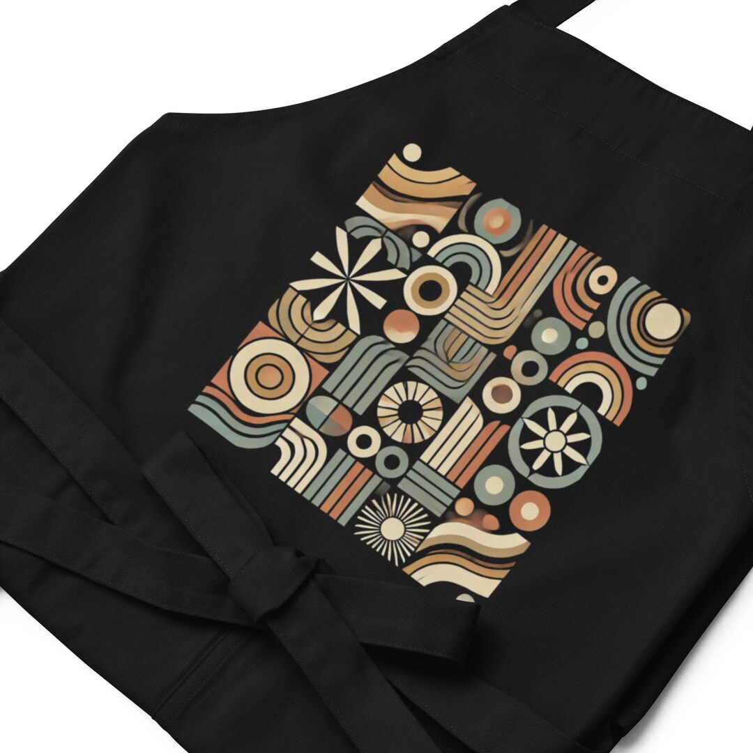 Retro Geometric Apron | Mid Century Modern Apron | Vintage 70s Kitchen ...