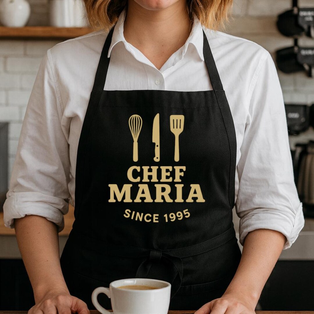 Personalized Chef Name Apron Custom Name Cooking Apron Home Chef Apron ...