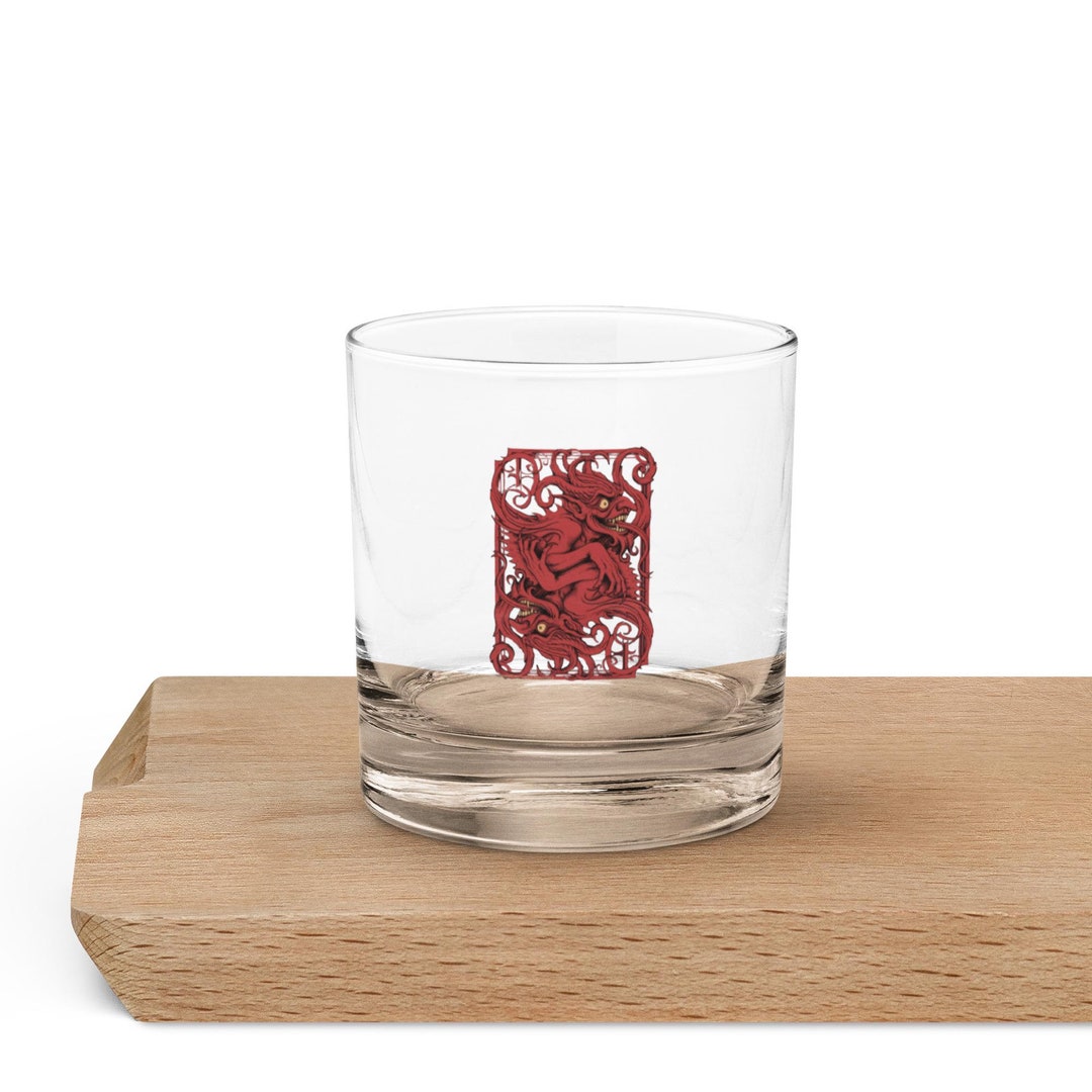 Demon Whiskey Glass - Demonic Red Creature - Gothic Barware for Dark ...