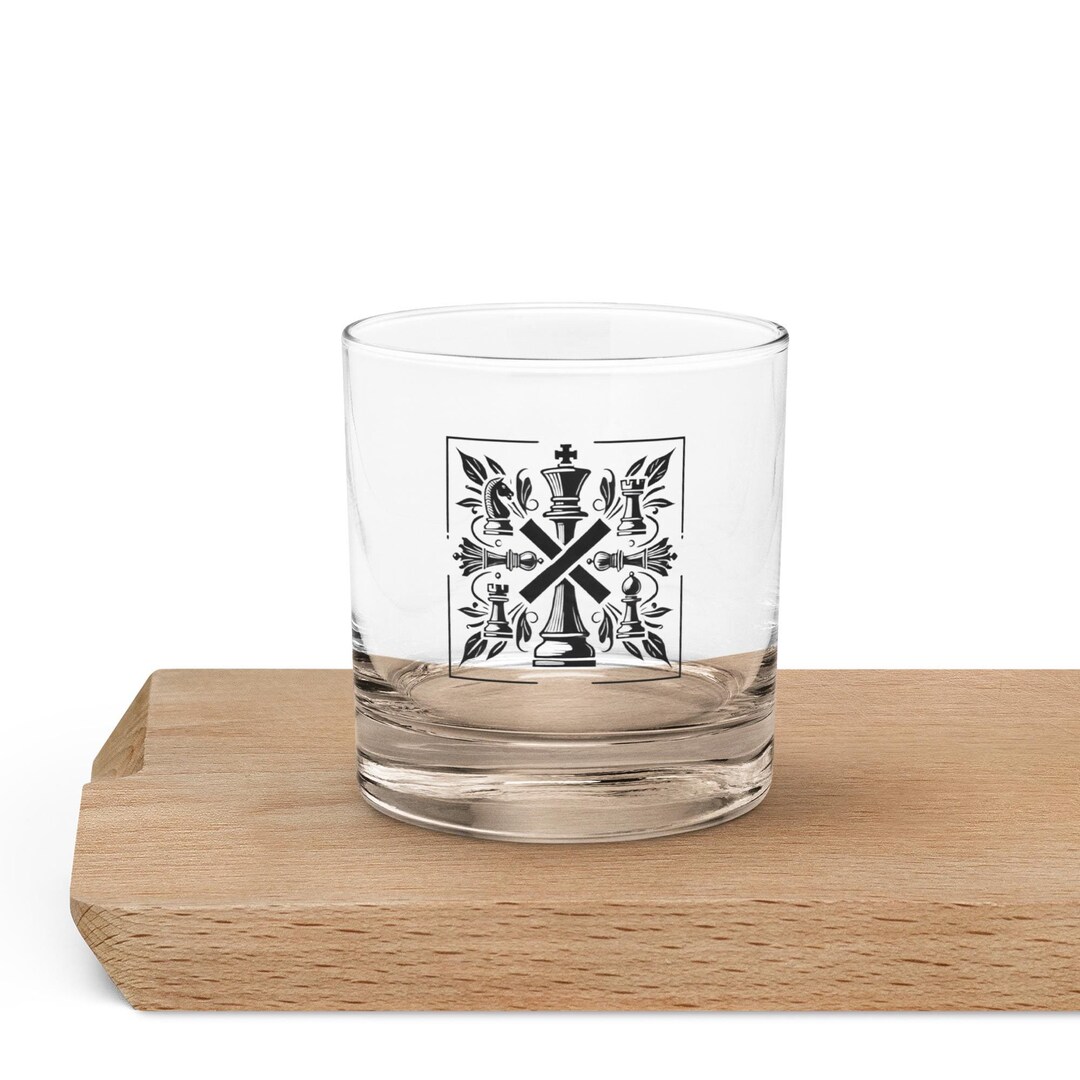 Chess Inspired Whiskey Glass Elegant Barware Chess Pieces Design King ...