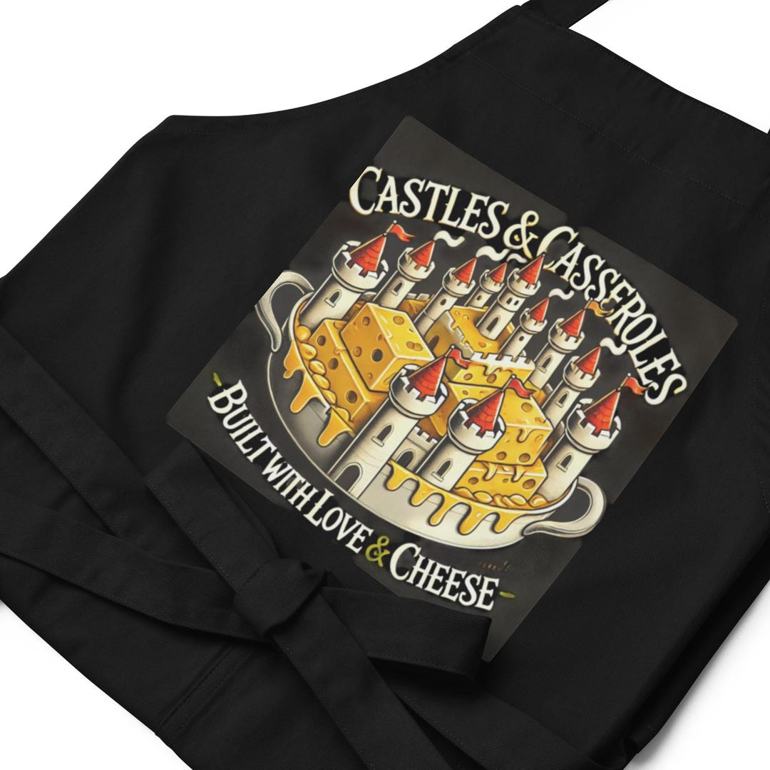 Castles and Casseroles Apron Built With Love and Cheese Funny Gift for ...