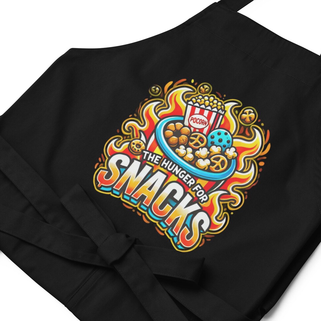 Funny Snack Lover Apron With “the Hunger for Snacks” Popcorn Pretzel ...