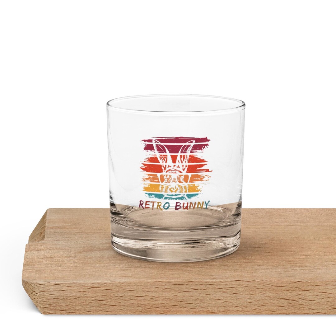 Retro Bunny Whiskey Glass - Vintage Rabbit-themed Tumbler - Unique ...