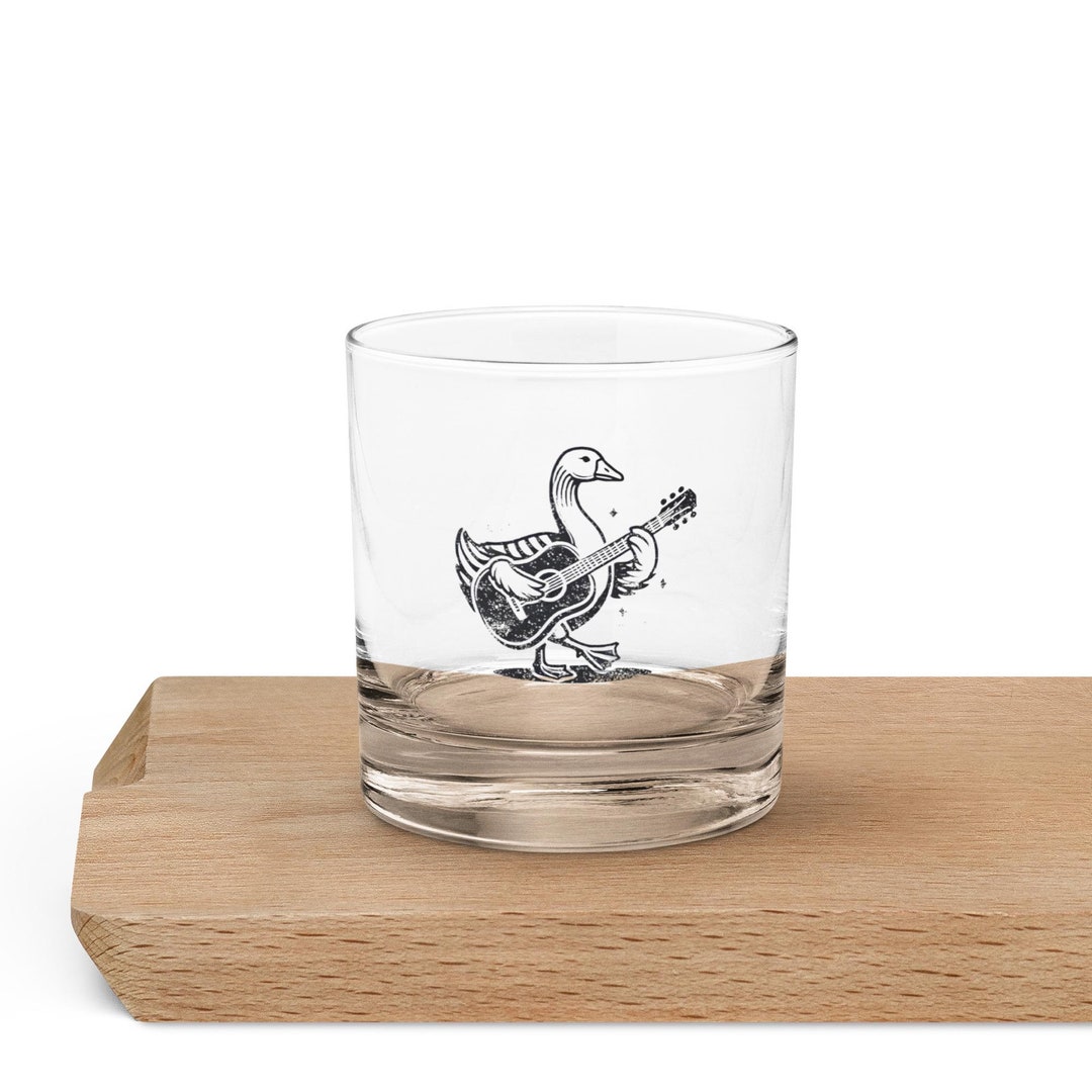 Goose Guitarist Whiskey Glass - Fun Animal Music Barware, Unique Gift ...