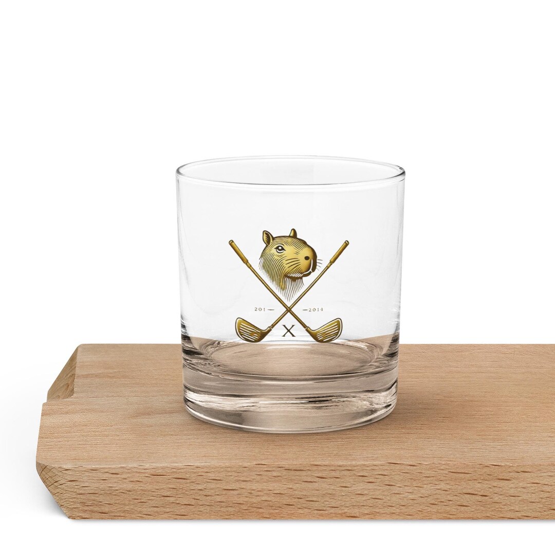 Capybara Golf Whiskey Glass – Unique Capybara With Crossed Golf Clubs ...